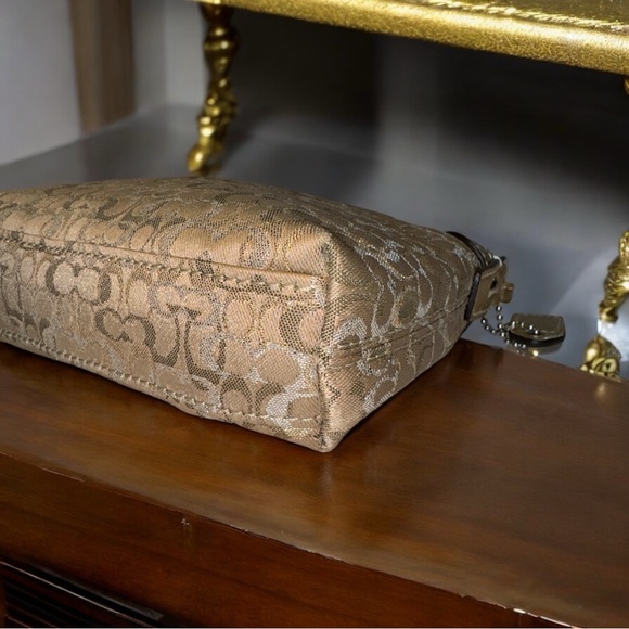 Coach | Bags | Coach Gold Metallic 2piece Turnlock Mini Bag Coin Purse ...